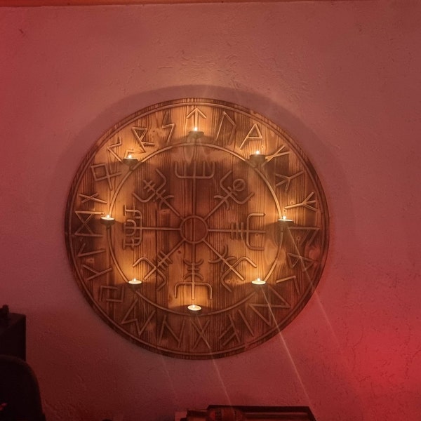 Vegvisir Altar Scheibe Holz Wikinger Pagan Geschenke Schrein Dekoration ...