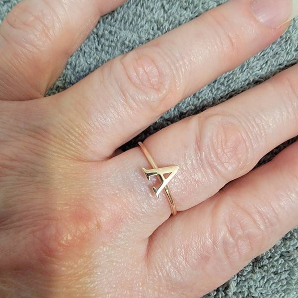 Personalized Letter Ring, Dainty Initial Ring, Gift for Her, Minimalist ...