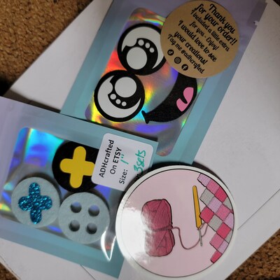 3 Full Sets Felt Buttons Multiple Sizes, Amigurumi Buttons, Felt ...