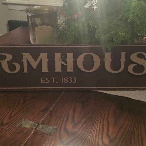 Farmhouse Wood Sign, Personalized Established Date Gift, Custom ...