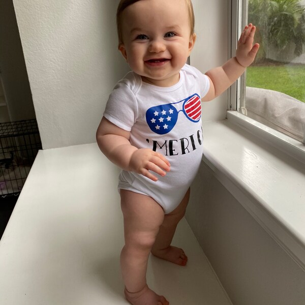 Memorial Day Baby Bodysuit, Labor Day Baby, Merica Baby Bodysuit, USA ...