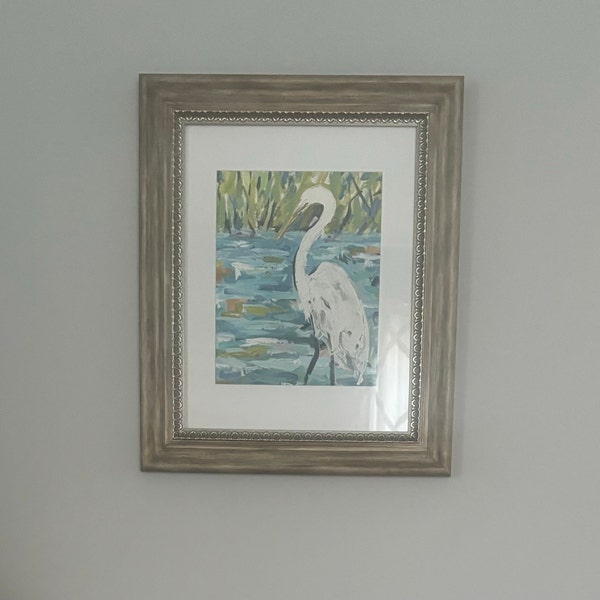 PRINT on Paper or Canvas, "abstract Egret" - Etsy