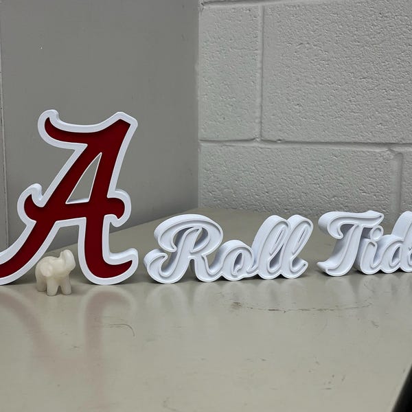 Alabama Roll Tide Block Letter Shelf Decor | University of Alabama | 3D ...