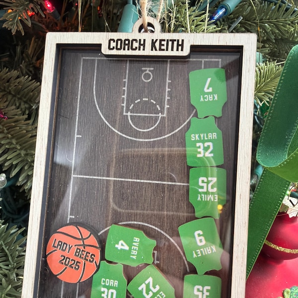 Personalized Basketball Shaker Ornament, Custom Jersey's Name & Number ...