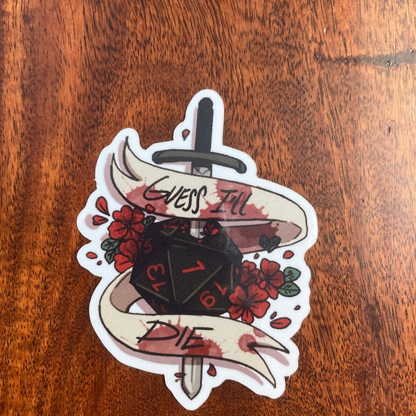 Guess I'll Die - Dnd Dungeons and Dragons Nat 1 Dice Vinyl Sticker - Etsy