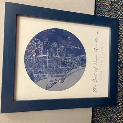 Personalized School Map, Teacher Gifts, Watercolor Print, Custom Map ...