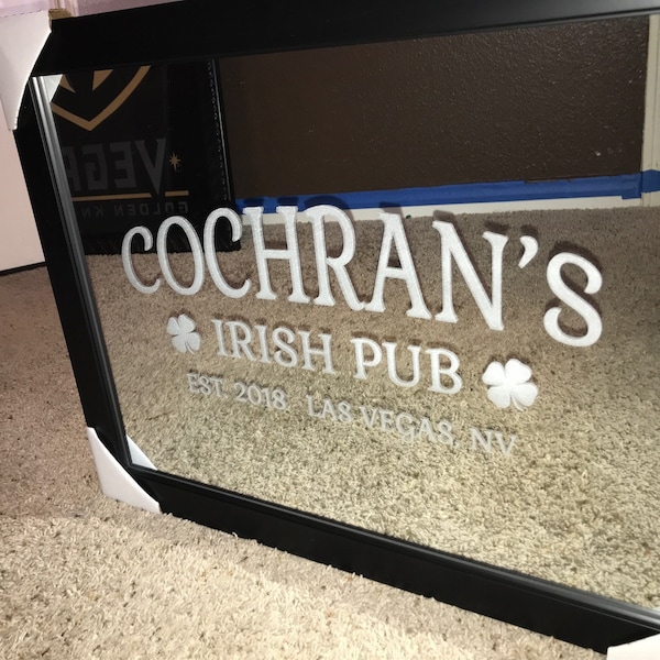 Engraved Custom Bar Mirror (irish Pub) by Lifetime Creations ...