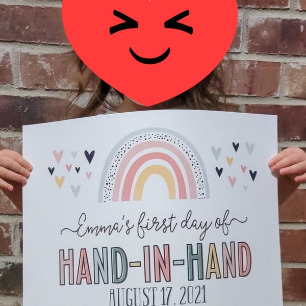 Boho Rainbow First Day of School Sign, 1st Day of School, Back to ...