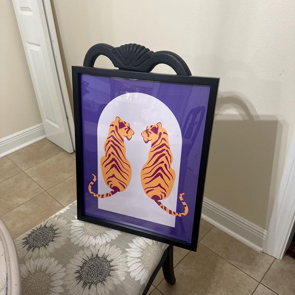 Blue Tiger Poster, Boho Tiger Art, Tigress Wall Print, Boho Wall Print ...