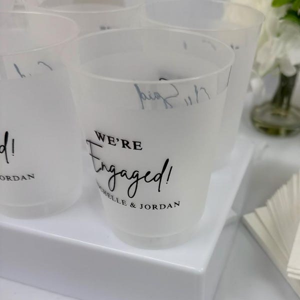 Personalized Wedding Cups Frost Flex Cups, Interlocking Monogram Cups ...