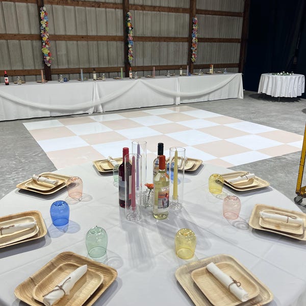 Custom Checkerboard Wedding Dance Floor Decal - Tan, Removable Vinyl - Etsy
