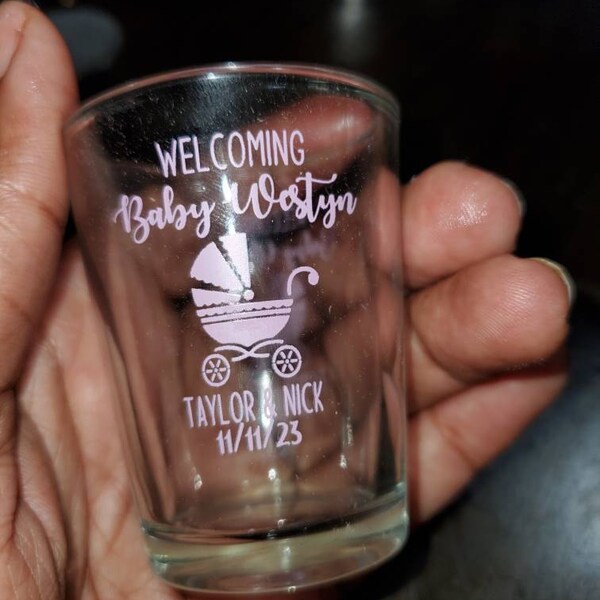 Baby Shower Shot Glasses, Personalized Custom Baby Shower Favor Shot ...