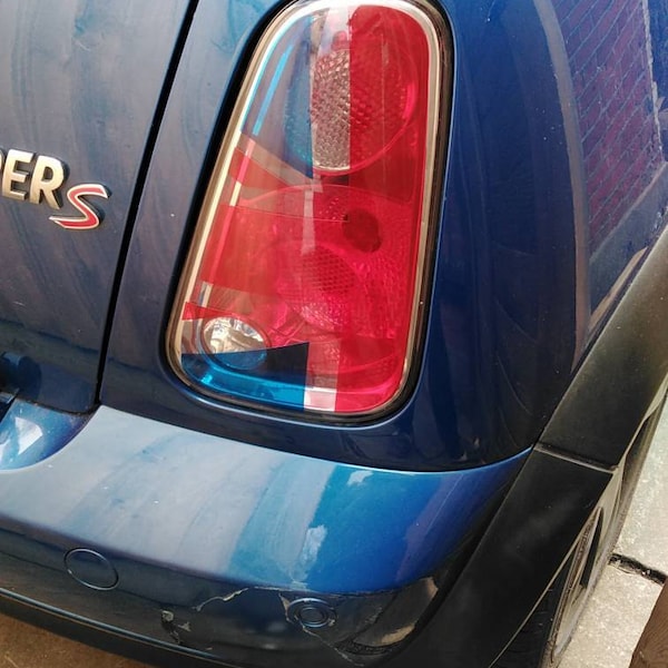 Red/blue Union Jack Rear Tail Light Cooper Accessory Stickers Decals ...