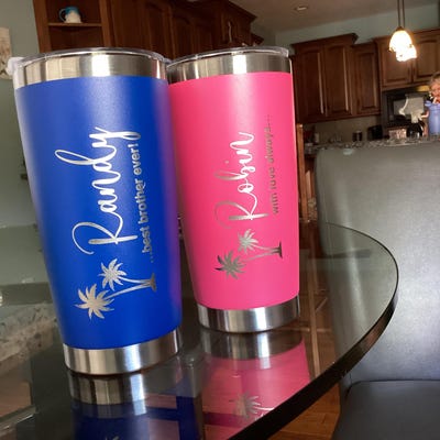 Personalized 20oz Holiday Tumbler, Custom Travel Mug, Beach Tumbler ...