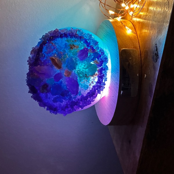 Galaxy Colors Geode Quartz Cluster 80mm Large Sphere Funeral Cremation ...