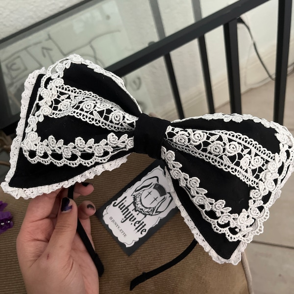 White Rabbit Lace Lolita Headband - Gothic Hair Accessory - Etsy