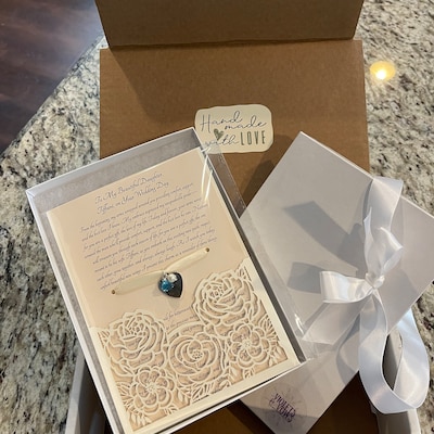 Personalized Something Blue Gift for Daughter on Wedding Day, Bride ...