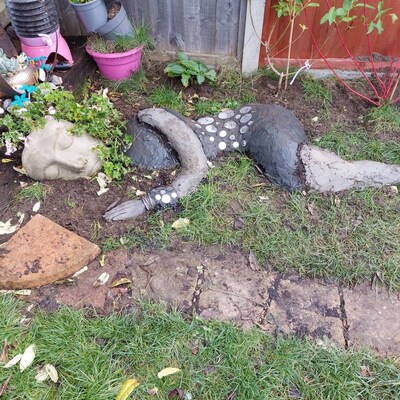 Stone Garden Beautiful Large Half Face Modern Art Statue - Etsy