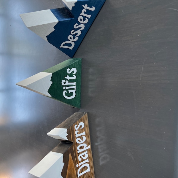Wooden Mountains | Centerpieces | 3 Peak | Rustic Table Numbers ...