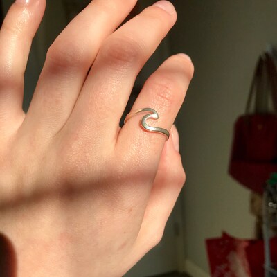 925 Sterling Silver Adjustable Wave Ring Nalu Ring, Ocean, Wave, Beach Jewelry, Ocean Jewelry ...