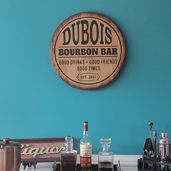 Bourbon Barrel Bar Sign - Personalized Name and Date - Authentic KY ...