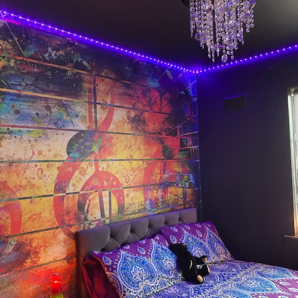 Graffiti Music Wallpaper Mural / Wall Art Music Wallpaper / Musical ...