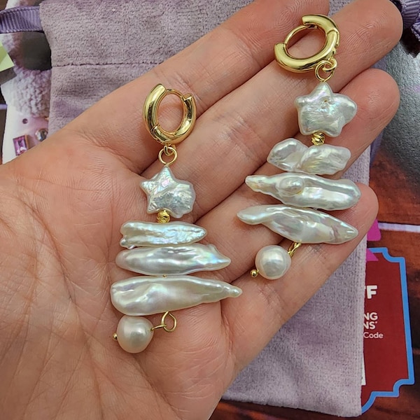 Holiday Special Natural Freshwater Baroque Star Pearl Biwa Pipa ...