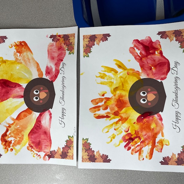 Happy Thanksgiving Handprint Art, Turkey Handprint Craft, Kids Baby ...