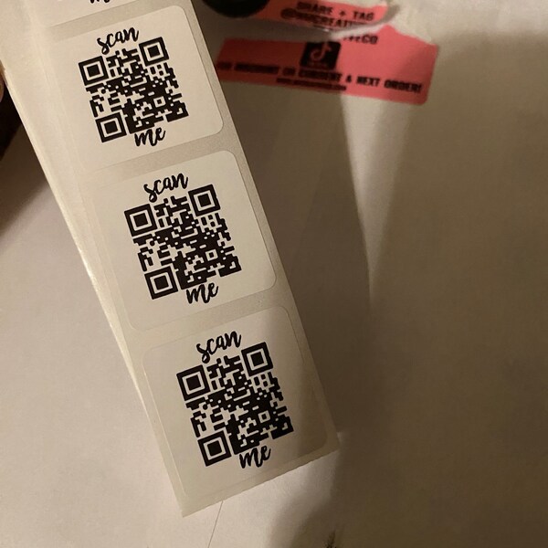 Custom QR Code Scan Me Labels Reorder Review 1" Square Stickers ...