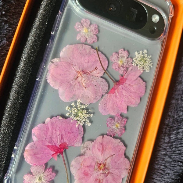 Real Pressed Flower Phone Case for iPhone 16 15 14 13 12 Pro Max Resin ...
