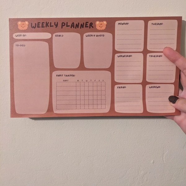 Cute Green Froggy Weekly Planner Notes Post-it Note Pads, 10x6 Notepad ...