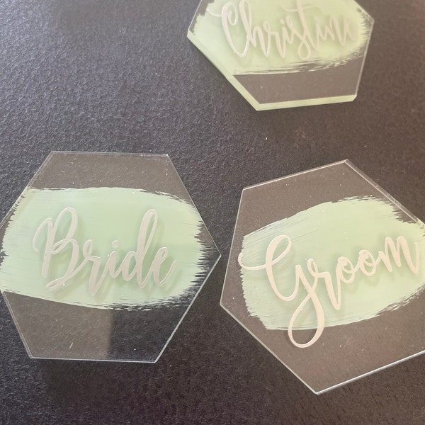 Acrylic Place Settings, Name Settings, Place Names, Hexagon Place ...