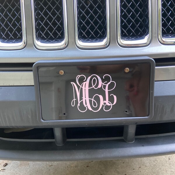 Holographic Monogram Front License Plate - Etsy