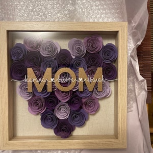 Mom Shadow Box Christmas Gift Home Decor Heart Shadow Box | Etsy