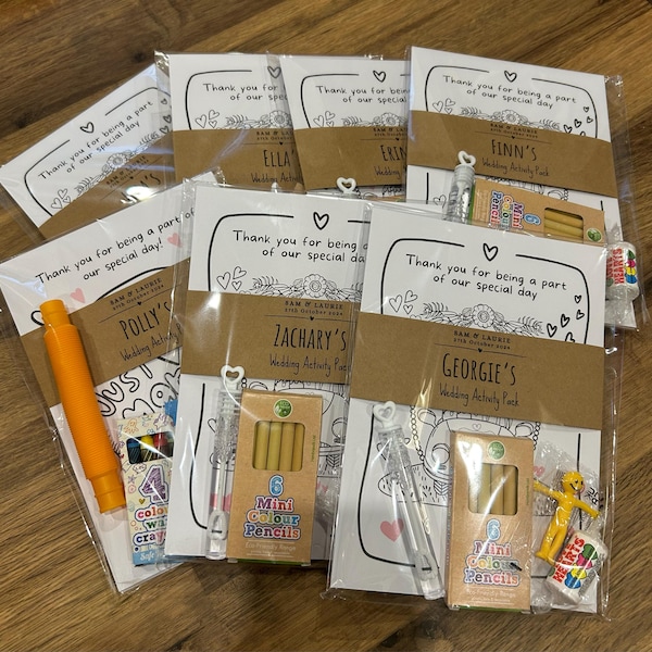 Personalised Pre Filled Wedding Activity Pack for Kids, Kids Wedding ...
