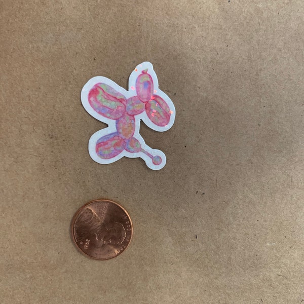 Holographic Balloon Dog Sticker, Cute Dog Sticker, Waterproof Sticker ...