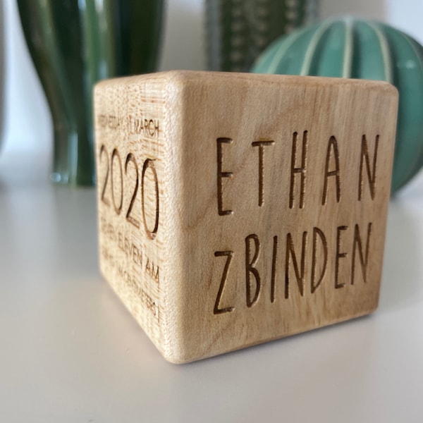 Custom Engraved Baby Block // Newborn Gift // Baby Gift // Baby Name ...