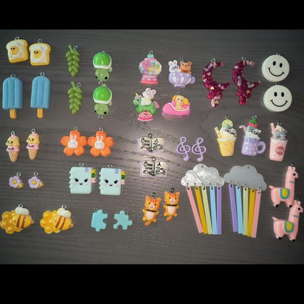 2pc or 10pc Colorful Popsicle Charms - Pastel Pink Charm -ombre ...