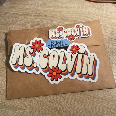 First and Last Name Sticker Custom Waterproof Retro Decals - Etsy