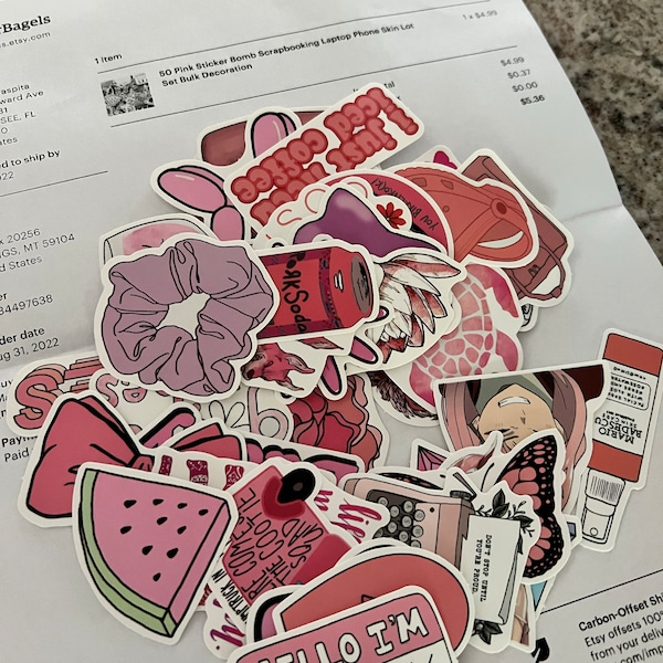 10-50 Pink Themed Stickers - Etsy