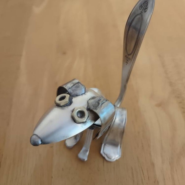 Dog Sculpture Made of Vintage Silverplated Silverware - Etsy