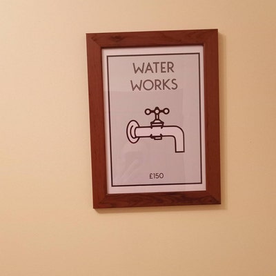 Monopoly Water Works Print Wall Art Poster Custom Property Home Decor ...