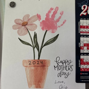 Flower Handprint Craft Art, Printable Mothers Day, for Mom or Grandma ...
