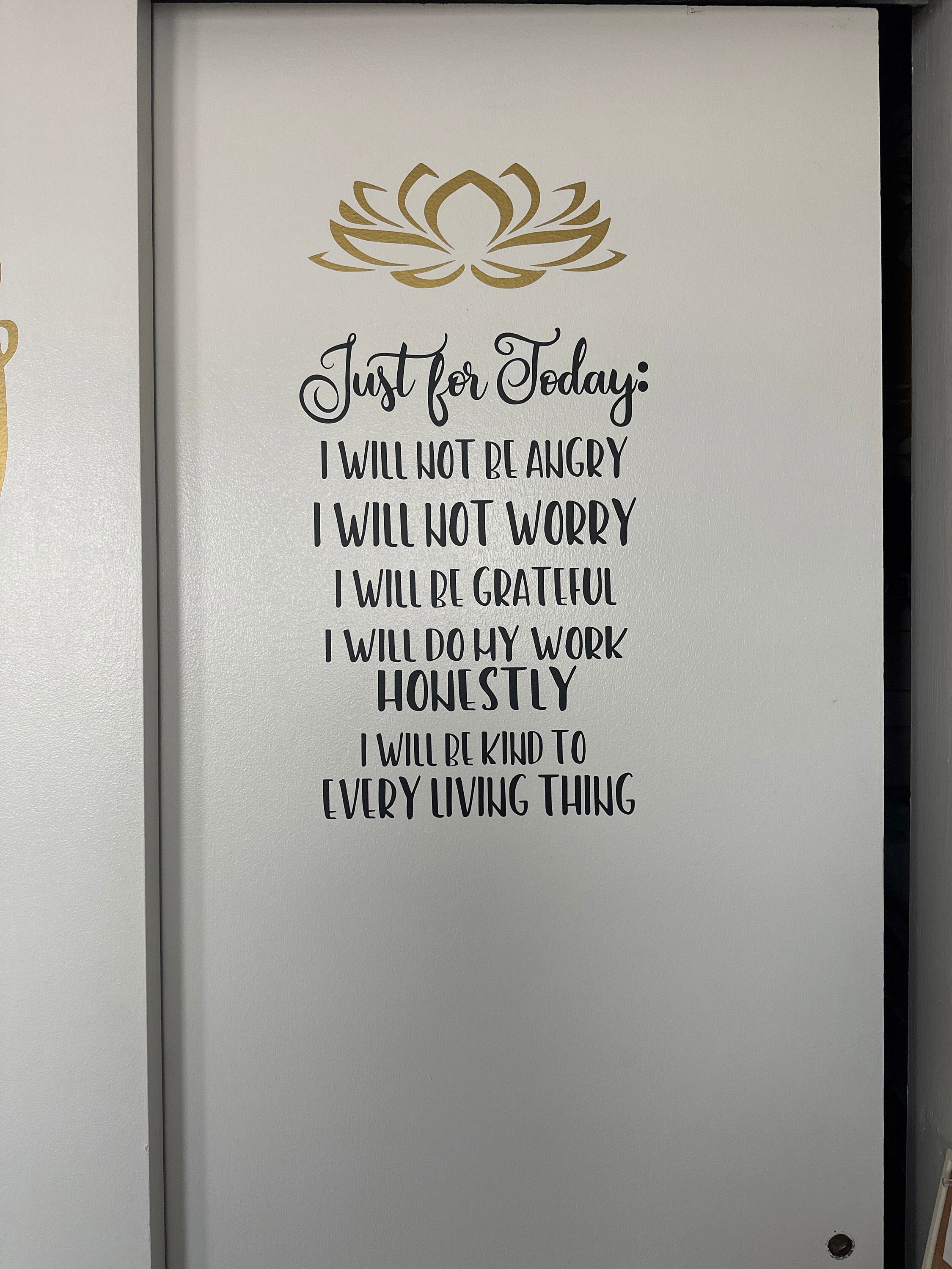 Reiki wall decal, Just for today, Reiki principles, reiki wall art ...