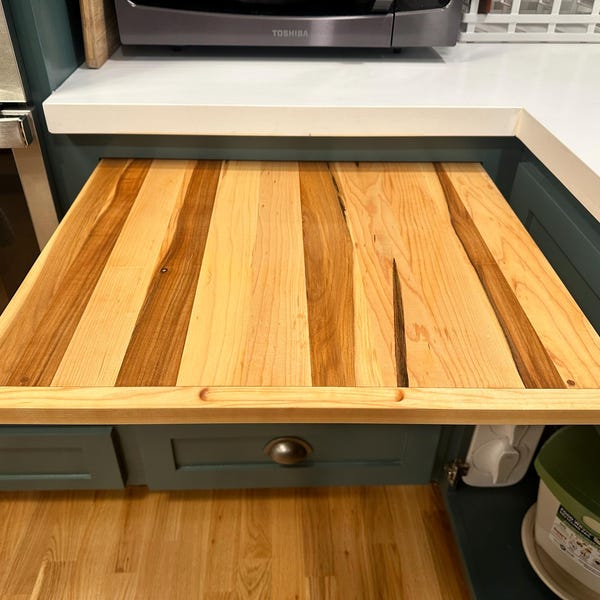 Walnut Replacement Custom Slide Out/pull Out Cutting Board W/maple End ...