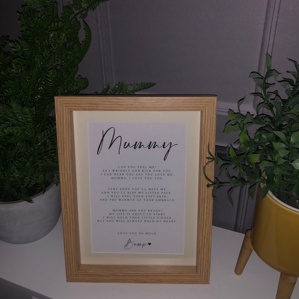 Mummy to Be Poem From Bump UNFRAMED A4 A5 PRINT Mum to Be Mothers Day ...