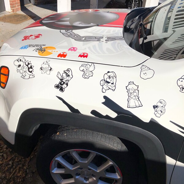 Super Mario Stick Figure Family Vinyl Decal / Sticker / Label - Etsy