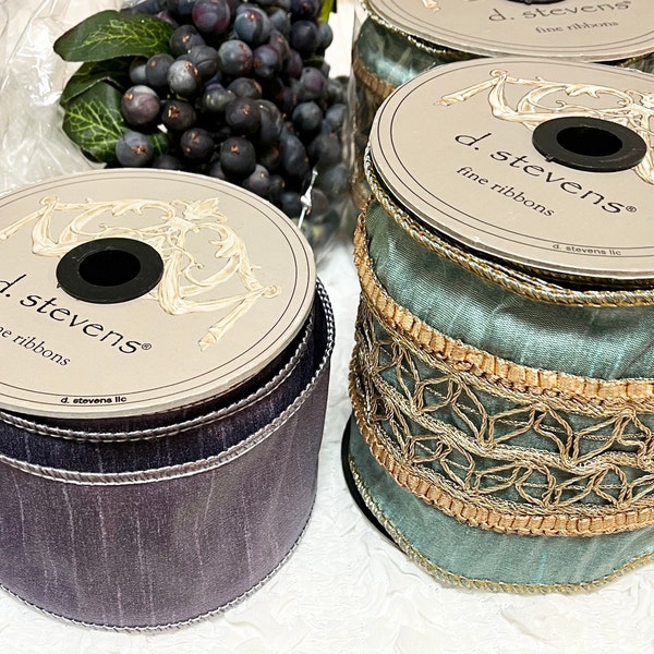 10 Yards, 1 Inch Wired Ribbon, Velvet Ribbon, Dusty Blue Ribbon ...