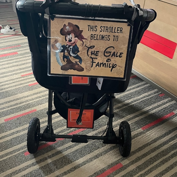 Stroller Tag - Custom, Personalized, Disney Pirate Mickey Vacation Tag ...