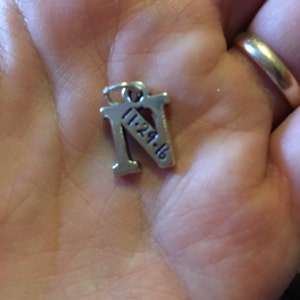 Solid Sterling Silver Initial Charm With Date - Etsy